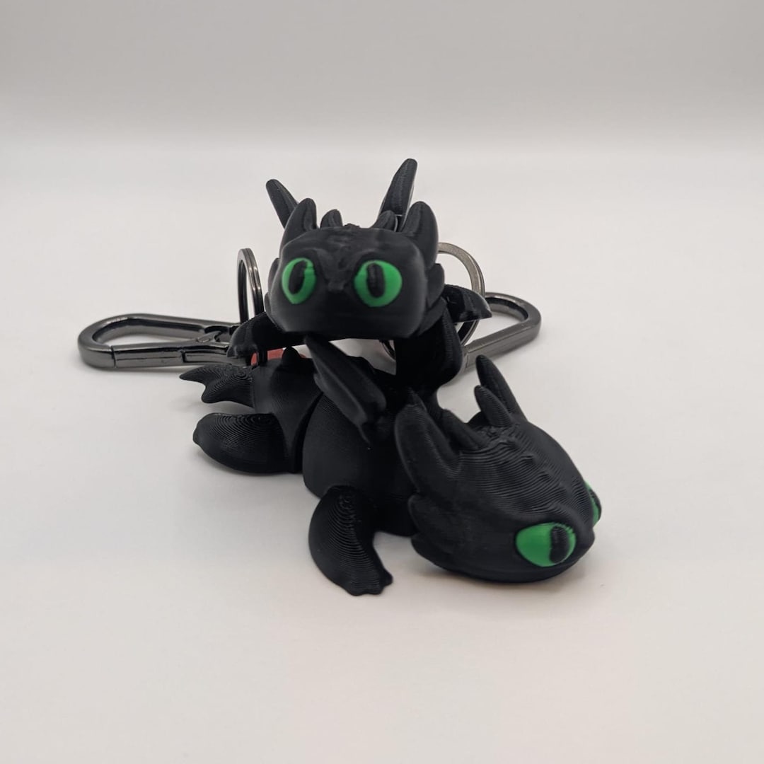 Flexi Baby Toothless Keychain 3D Printed Cute Baby Dragon Keychain ...