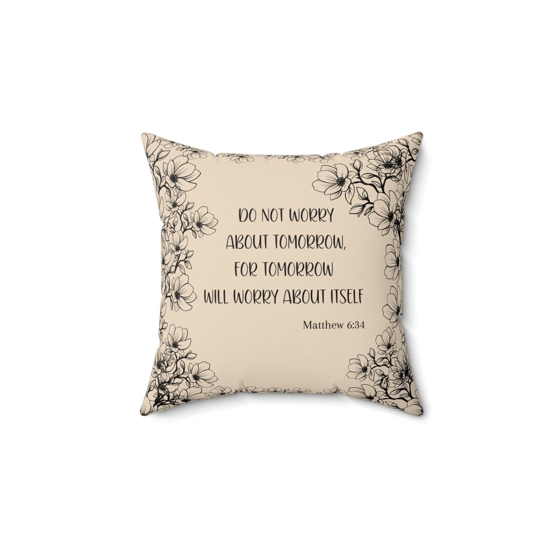 Do Not Worry Pillow Faux Suede Square Pillow - Etsy