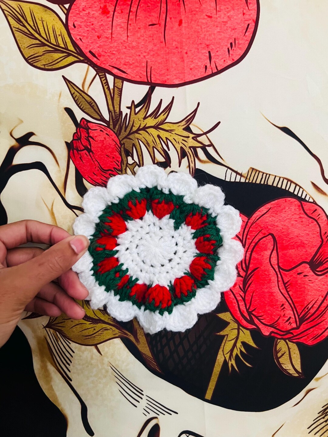 Crochet Coasters| Crochet Food Coaster| Fruit Coasters| Strawberry ...