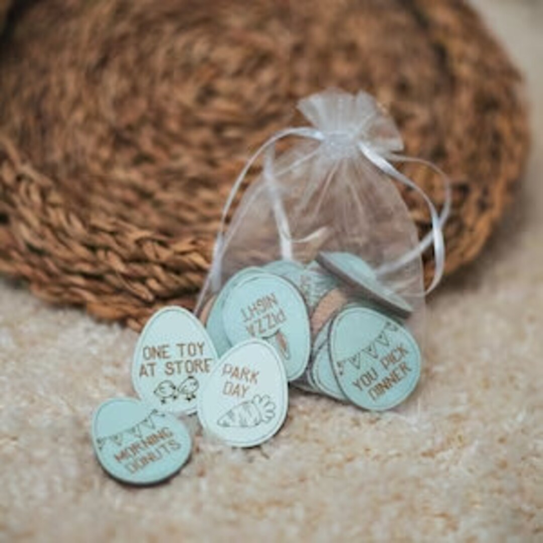 16 Easter Tokens. Easter Egg Fillers. Easter Egg Hunt. Wooden Reward ...