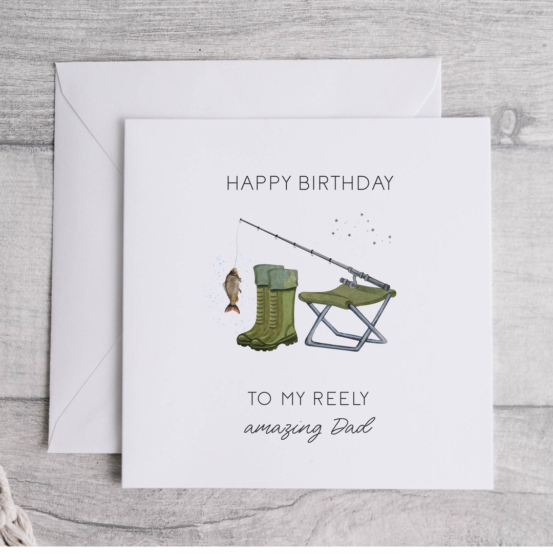 Fishing Birthday Card, Fishing Card, Birthday Card for Him, Husband ...
