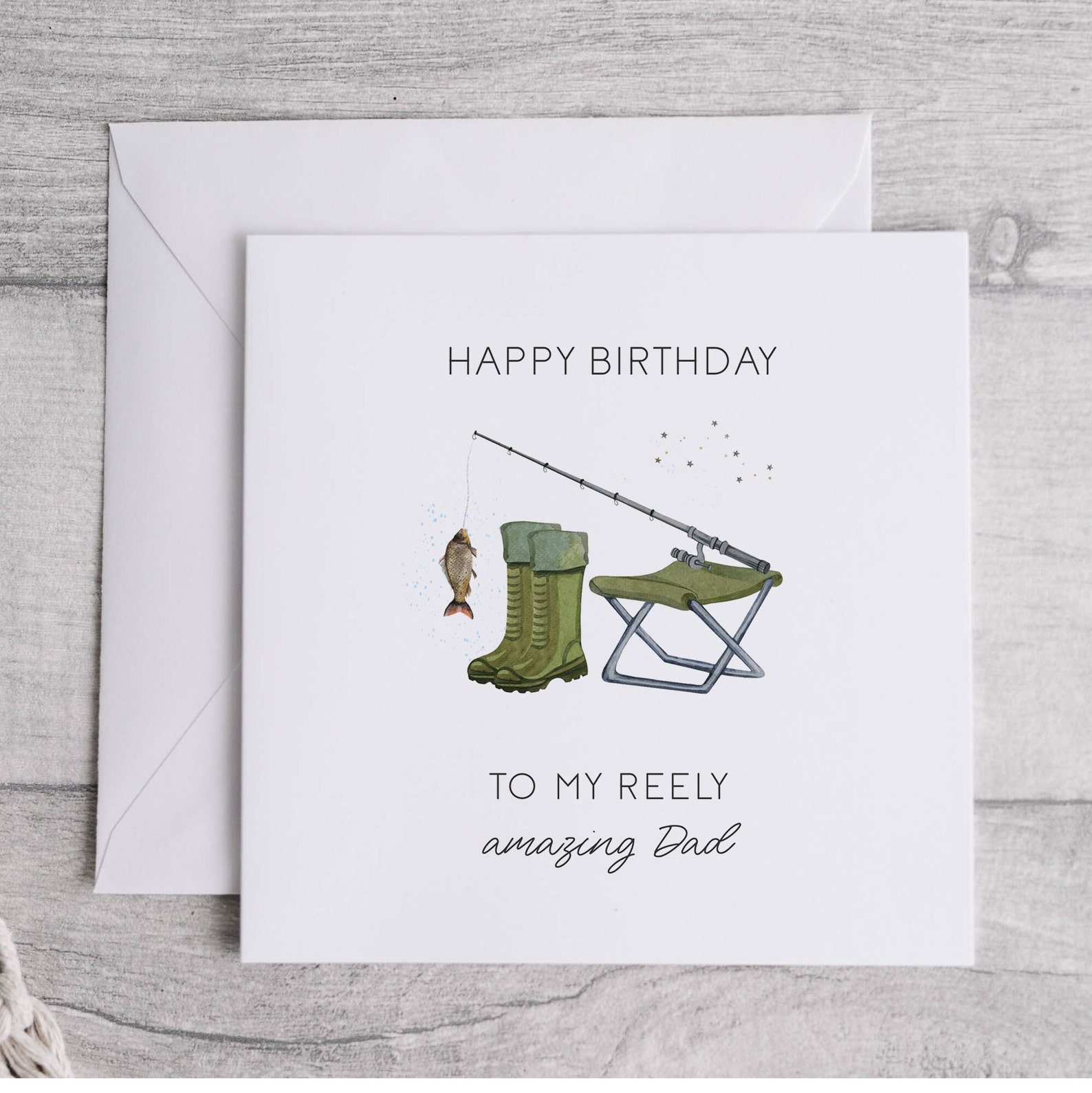 Fishing Birthday Card, Fishing Card, Birthday Card for Him, Husband ...