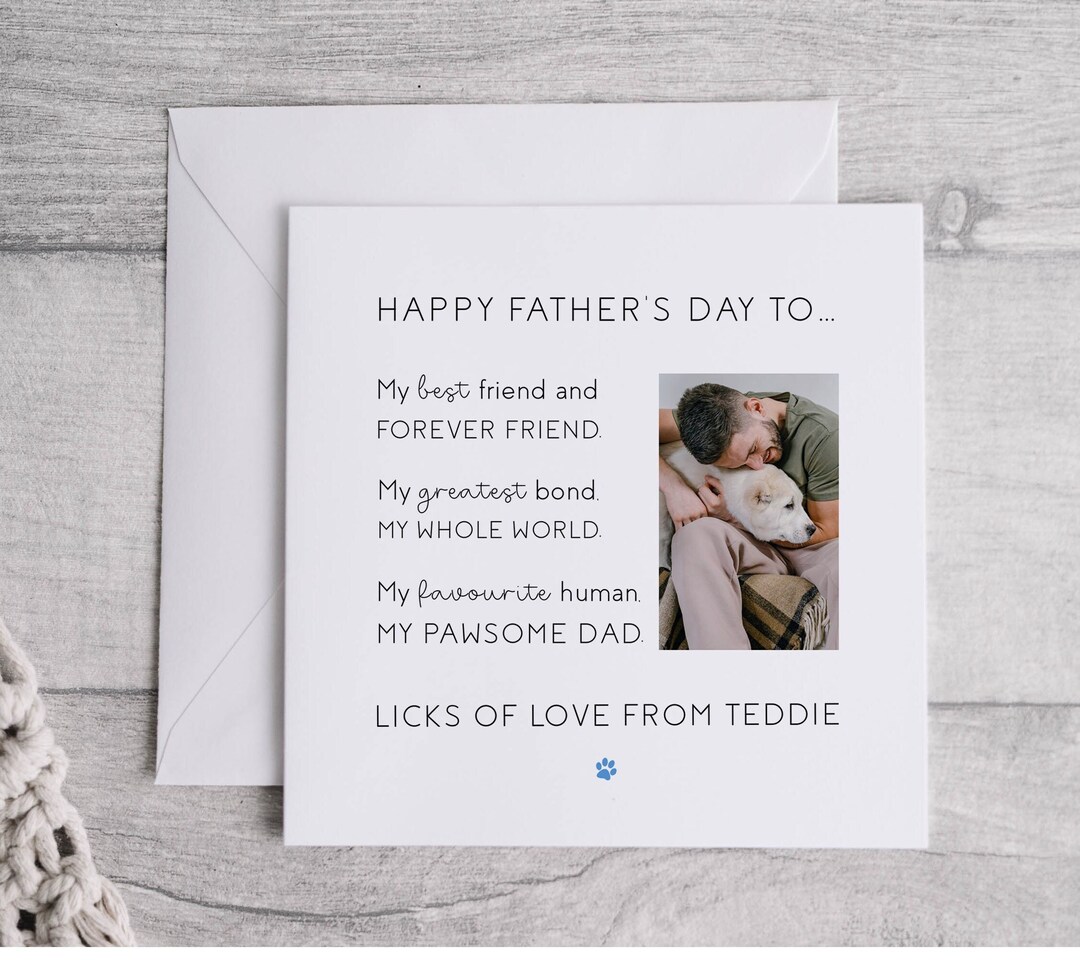 Dog Dad Card, Fathers Day Dog Dad, Fathers Day Card From the Dog, Dog ...