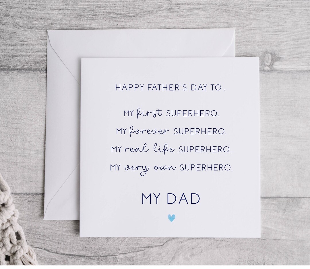 Superhero Fathers Day Card, Fathers Day Card From Kids, Fathers Day ...