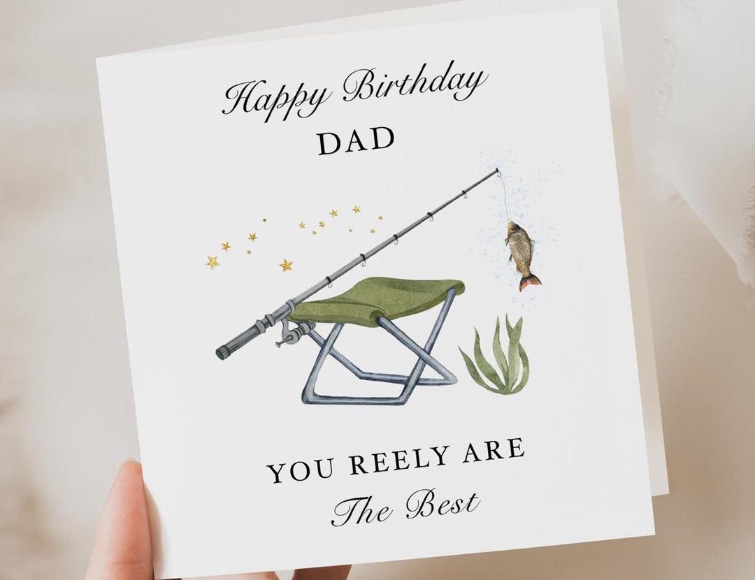 Dad Birthday Card, Fishing Birthday Card, Birthday Card for Dad ...