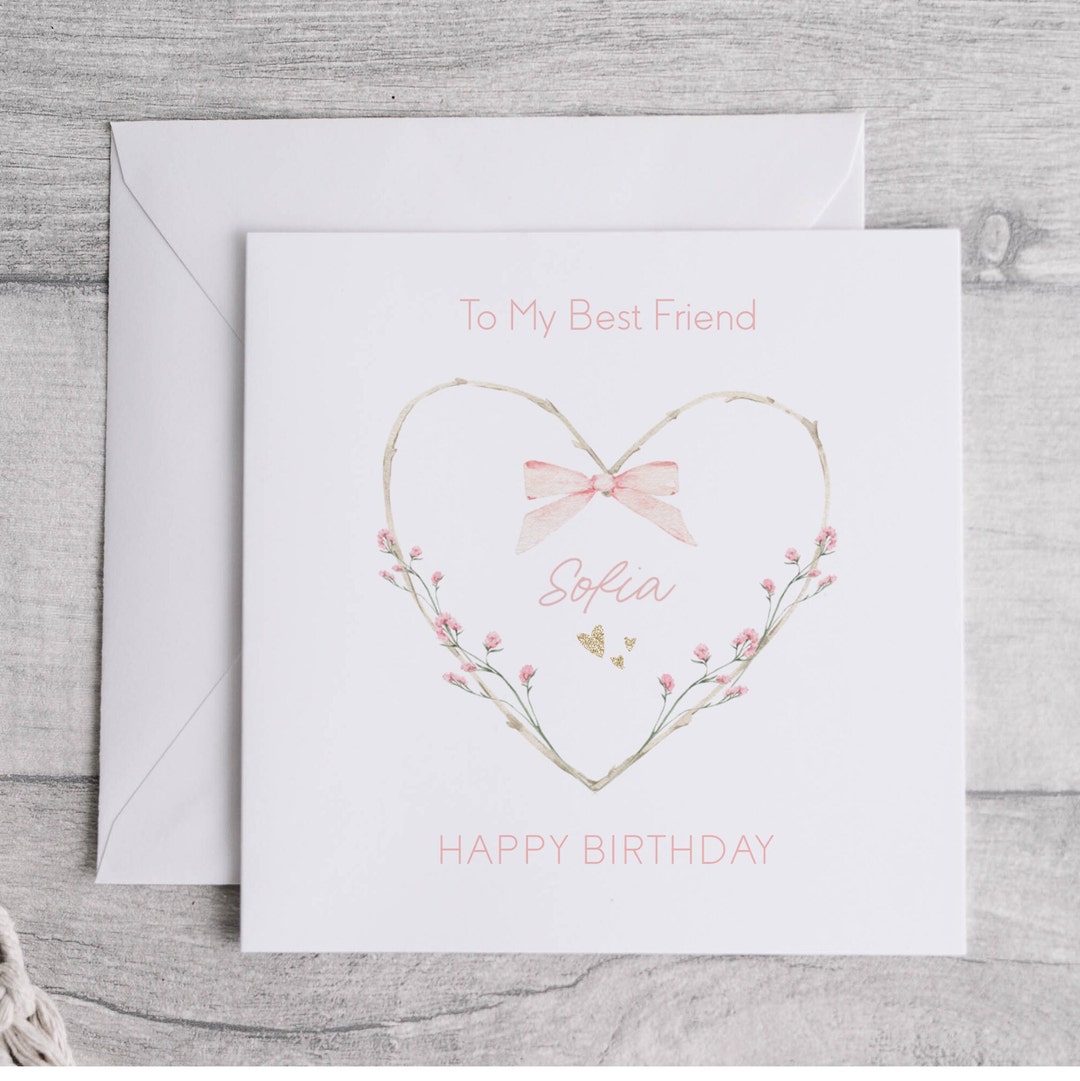 Best Friend Birthday Card, Birthday Card Best Friend, Happy Birthday ...