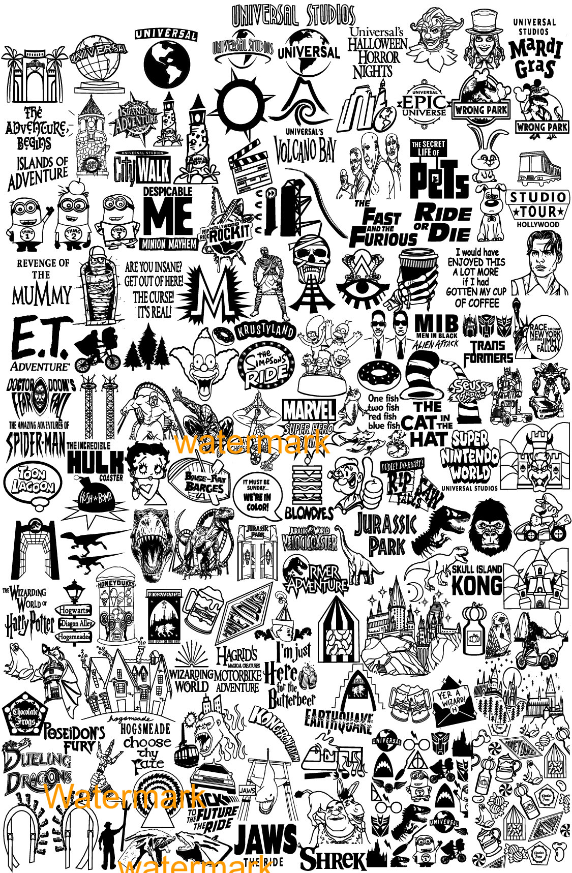 Universal Studios Inspired Nail Plate Nail Stamping- Simpson Nails ET ...