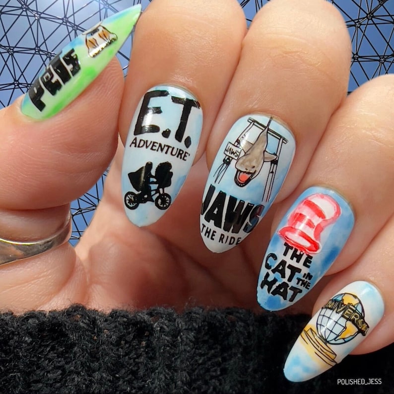 Universal Studios Inspired Nail Plate Nail Stamping- Simpson Nails ET ...