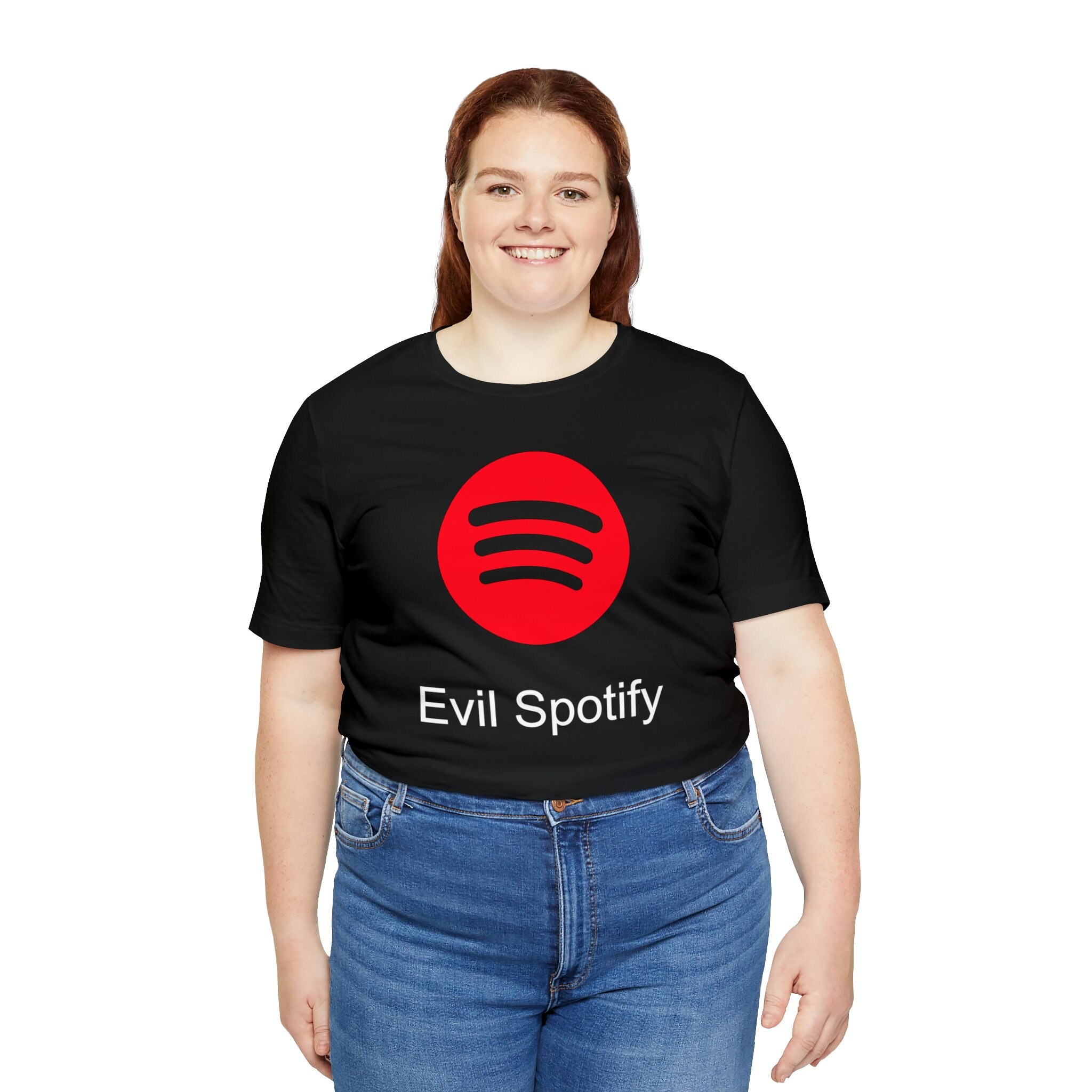 Evil Spotify Meme T-shirt, Funny Y2k Gen-z Graphic Tee, Parody Retro ...