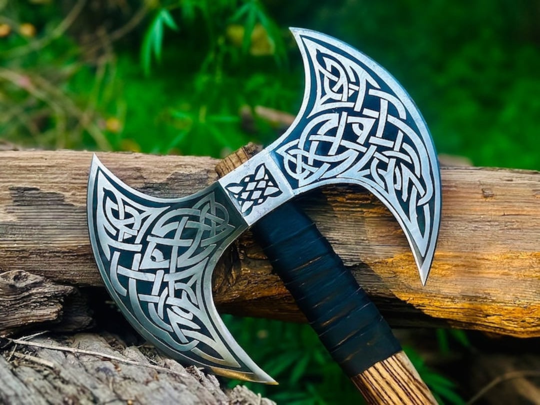 Double Head Forged Viking Axe, Medieval Viking Axe Replica, Nordic Axe ...