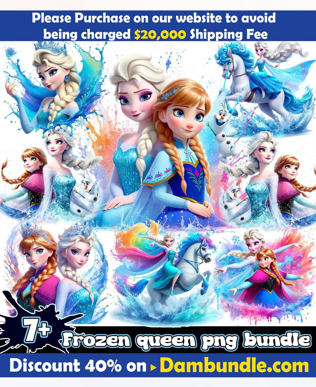 Frozen PNG Cliparts Bundle, Frozen PNG Cartoon Cliparts for Sublimation ...