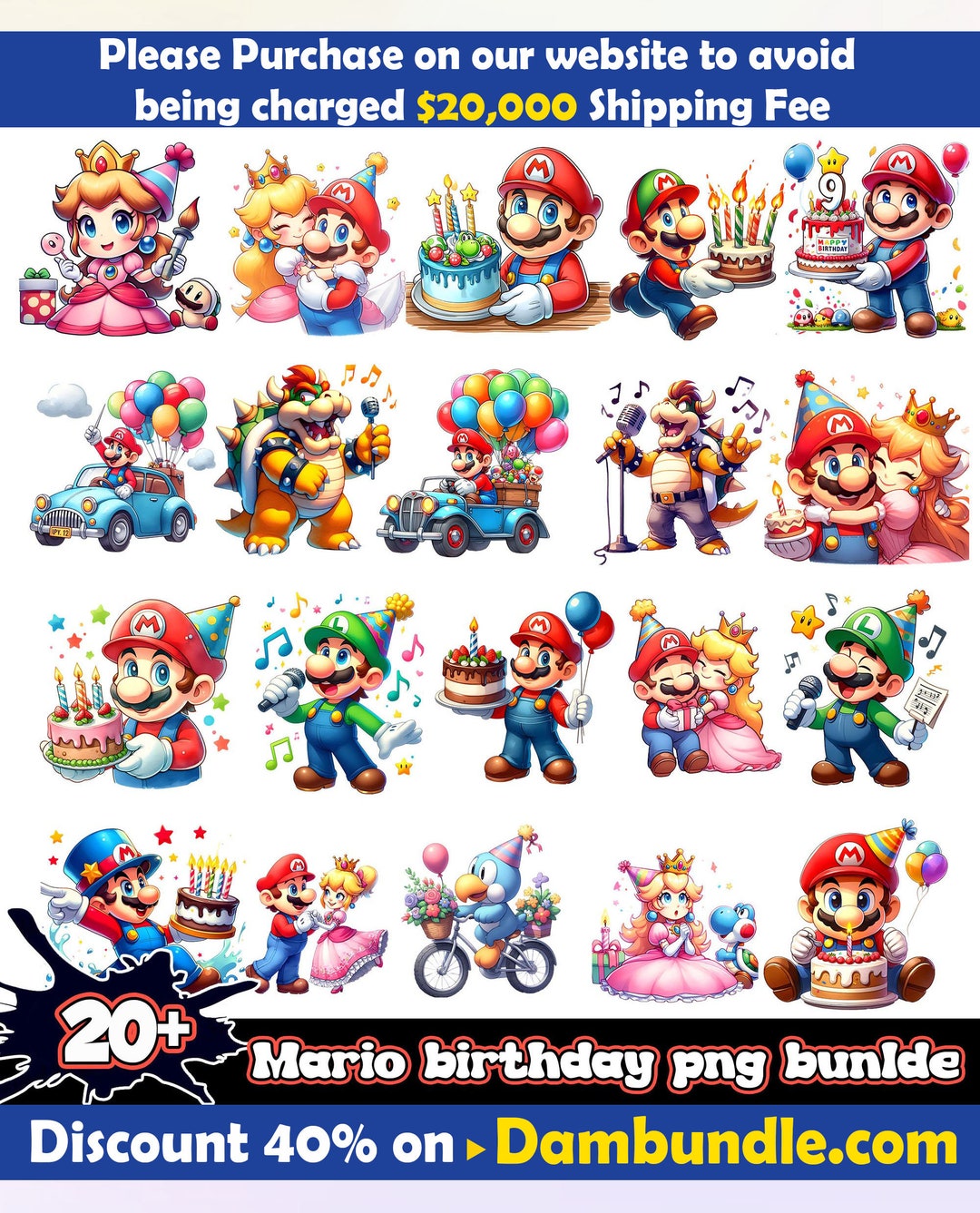 Mario Birthday Png, Super Mario Bros Clipart, Mario Name Age PNG, Mario ...