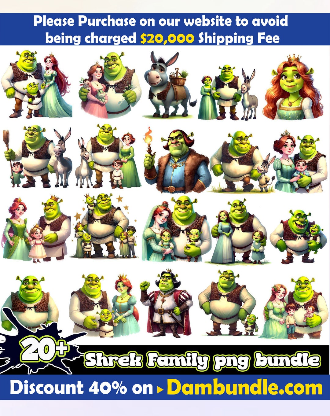 Shrek, Shrek Png File, Png Bundle, Vector, Cricut, Silhouette, Cut ...