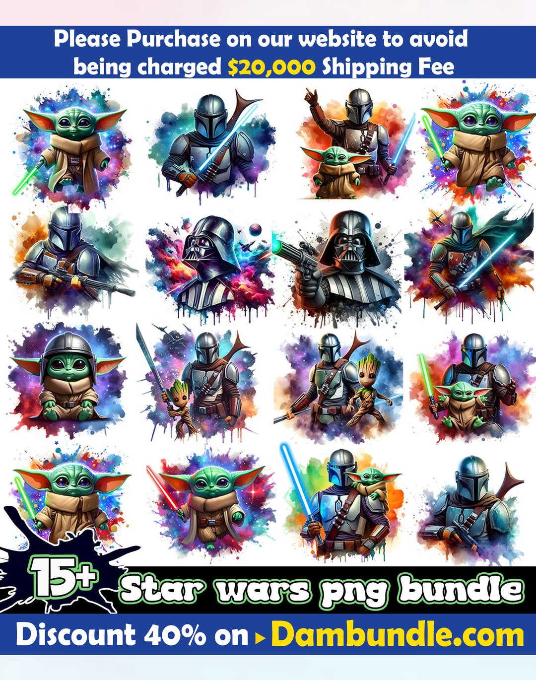Star Wars PNG Cliparts Bundle, Star Wars Sublimation Images, Star Wars ...