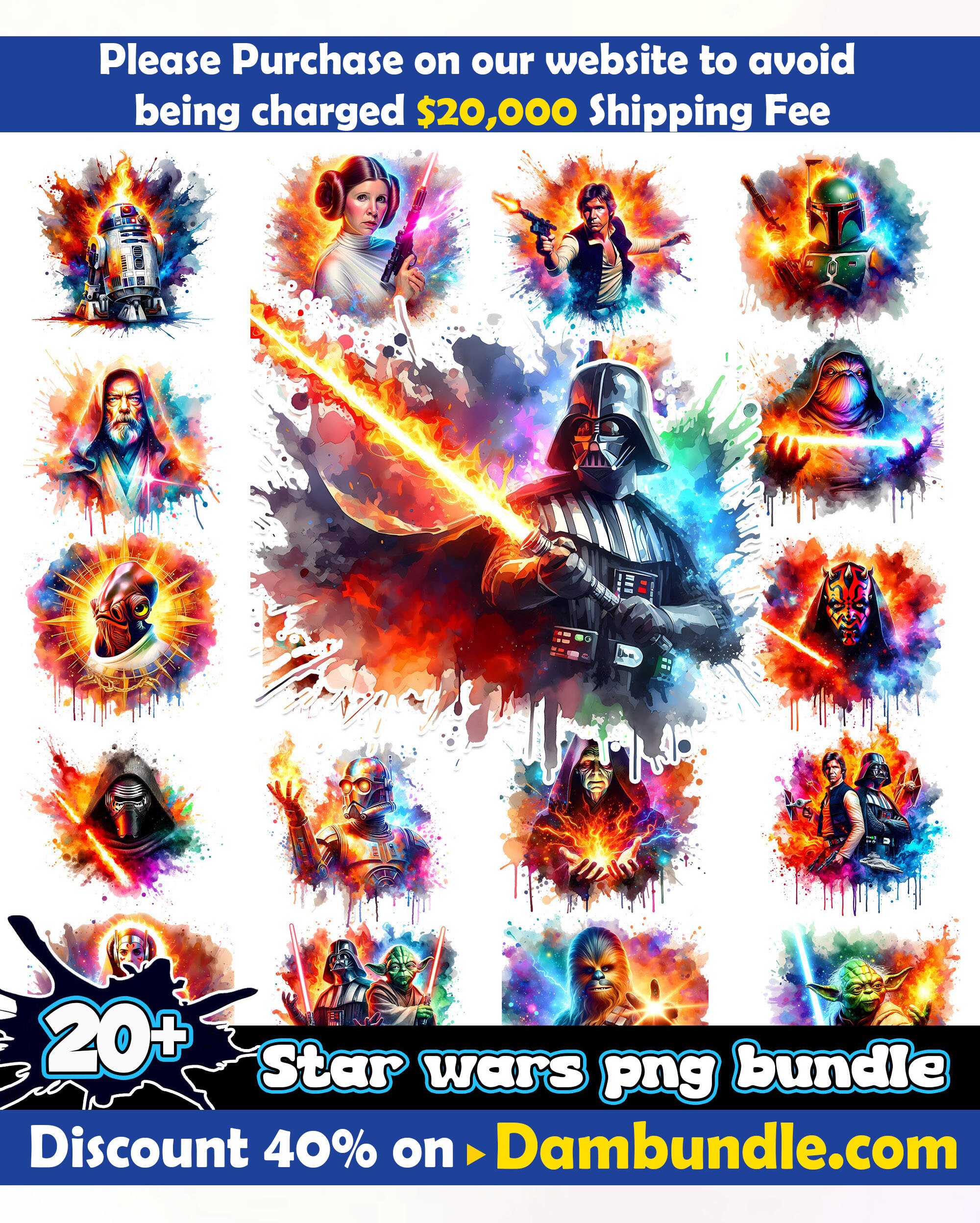 Star Wars Png Cliparts Bundle, Star Wars Sublimation Images, Star Wars ...