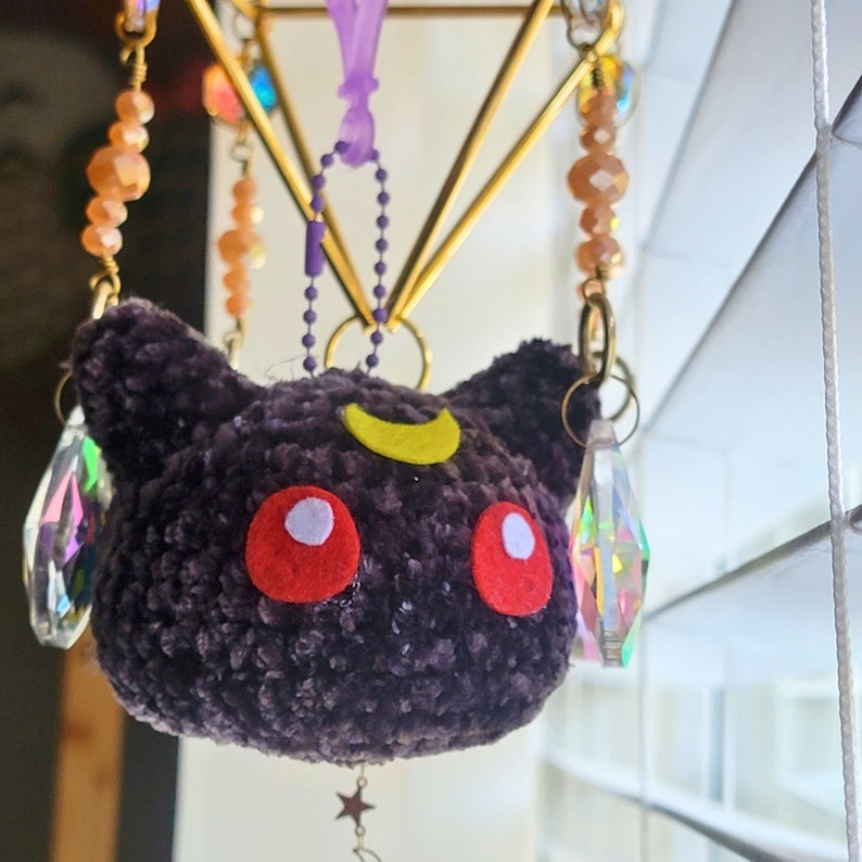 Luna Keychain, Amigurumi, Kawaii, Sailor Moon Inspired Cat Keychain - Etsy