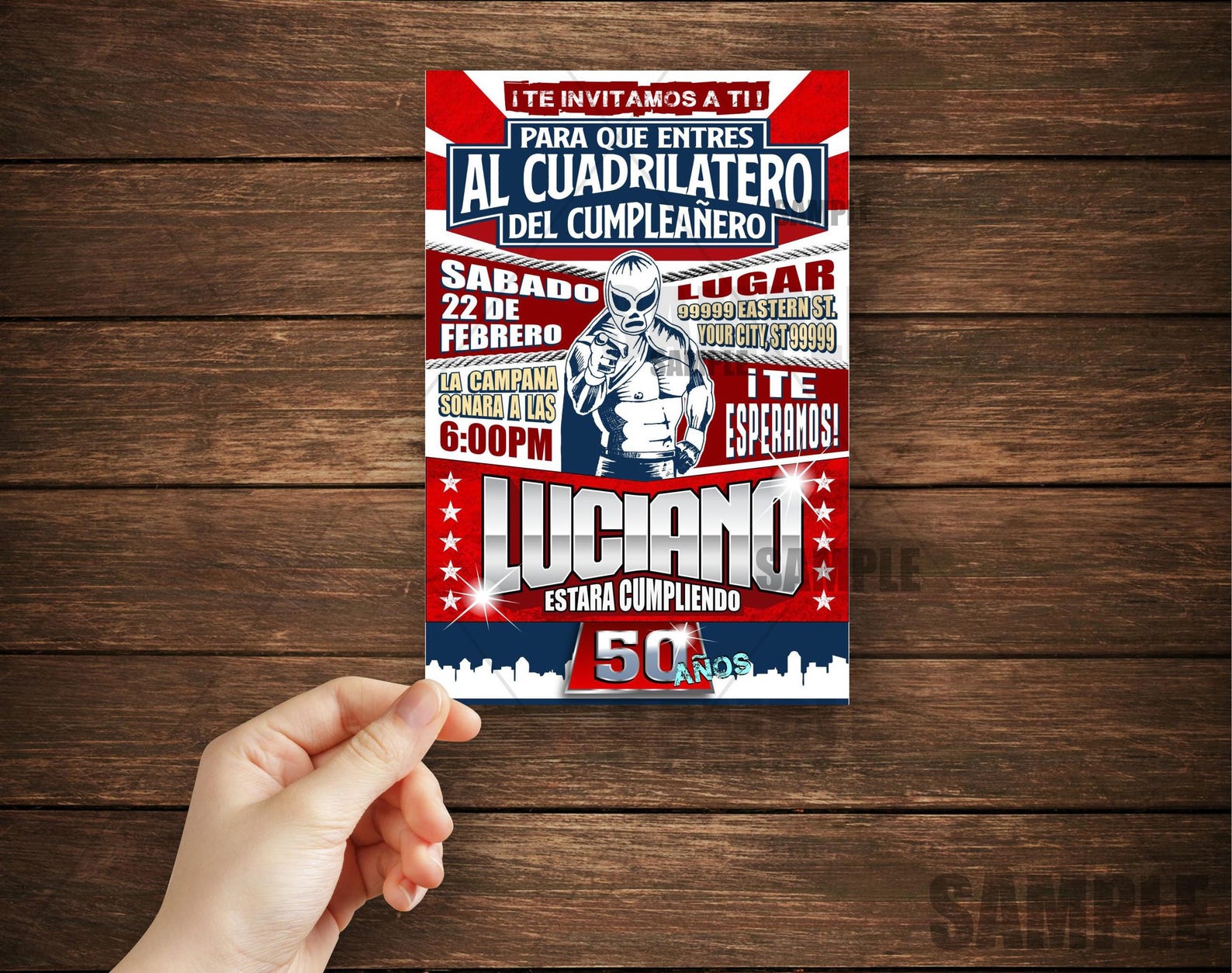 Lucha Libre Invitacion En Espanol Spanish Nino Birthday Invitation ...