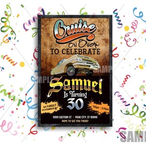 Lowrider Birthday Invitation Low Rider Cruise on Over Crusin Chicano ...