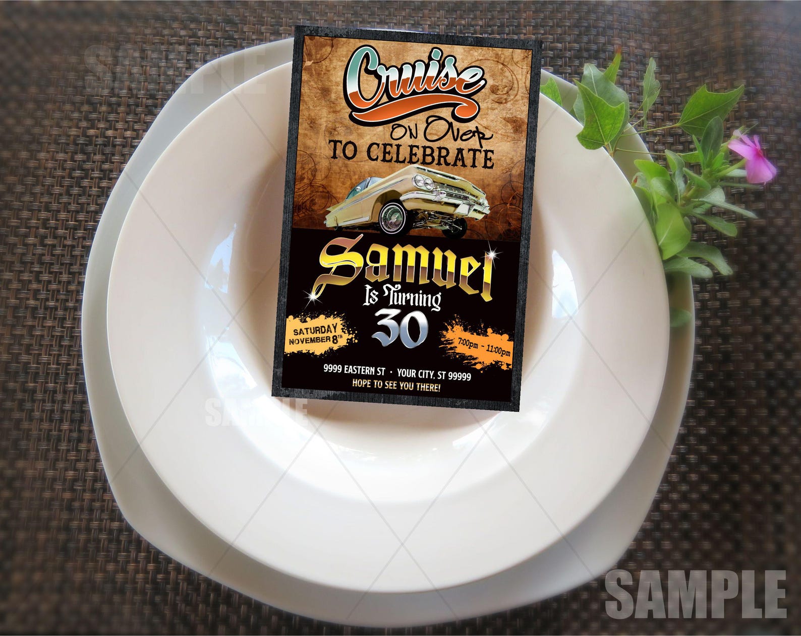 Lowrider Birthday Invitation Low Rider Cruise on Over Crusin Chicano ...