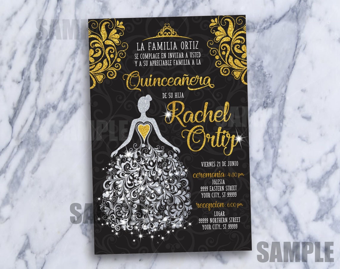 Quinceanera Party Birthday Invitations 15 Anera Printable Digital ...