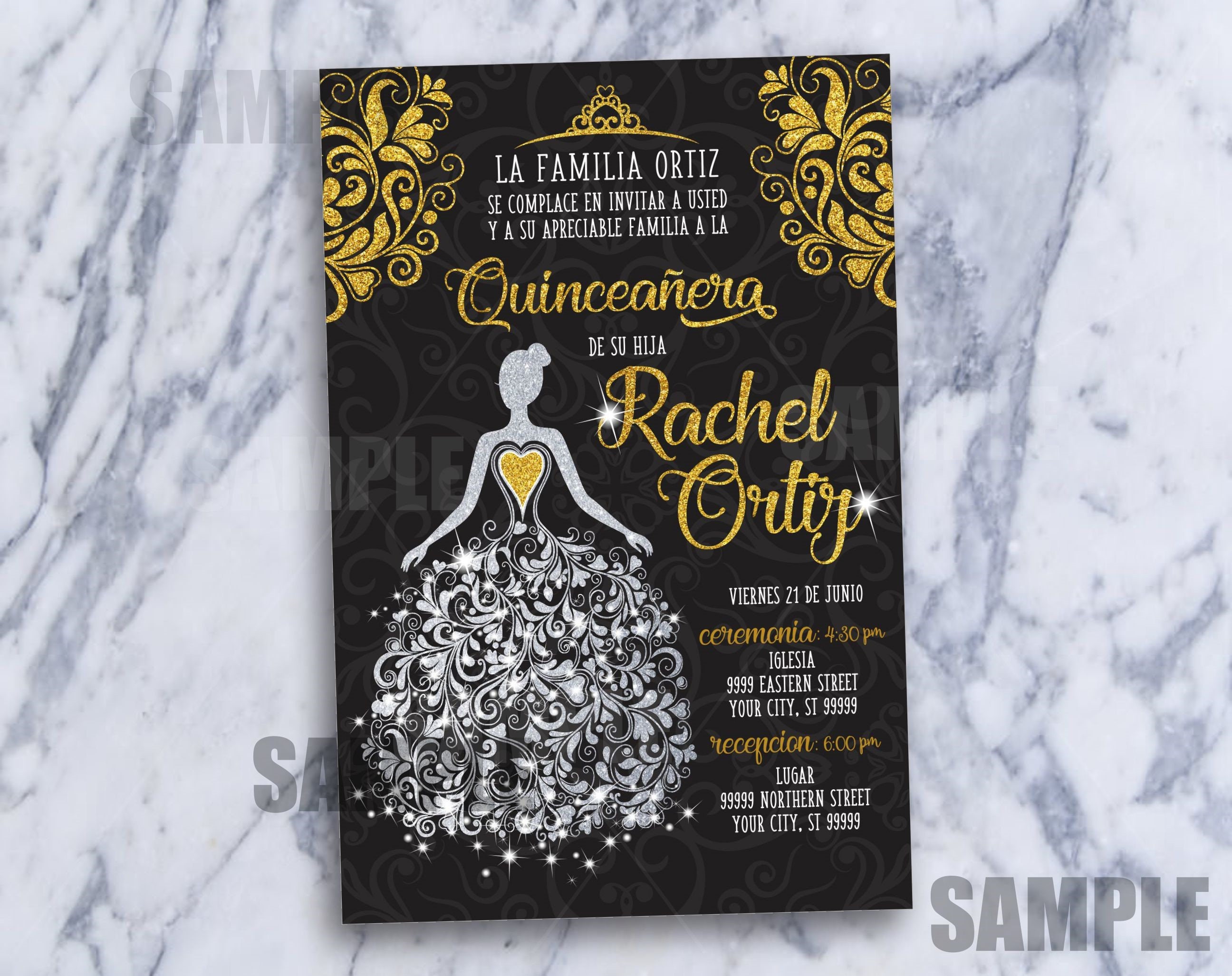 Quinceanera Party Birthday Invitations 15 Anera Printable Digital ...