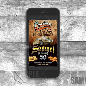 Lowrider Birthday Invitation Low Rider Cruise on Over Crusin Chicano ...