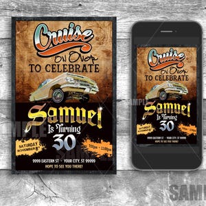 Lowrider Birthday Invitation Low Rider Cruise on Over Crusin Chicano ...