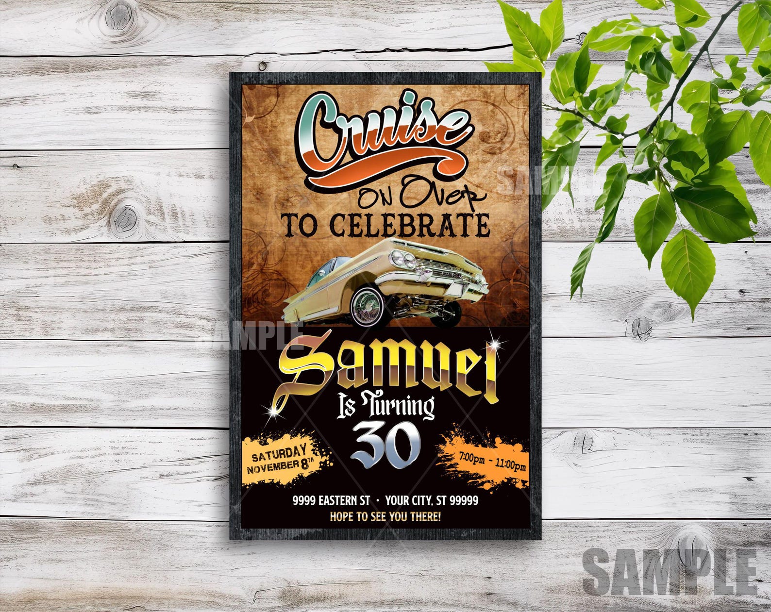 Lowrider Birthday Invitation Low Rider Cruise on Over Crusin Chicano ...