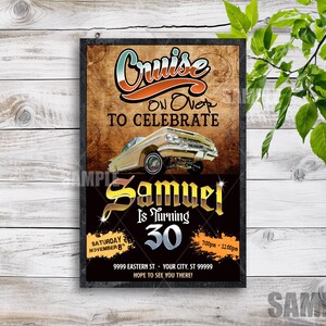 Lowrider Birthday Invitation Low Rider Cruise on Over Crusin Chicano ...