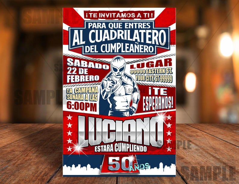 Lucha Libre Invitacion En Espanol Spanish Nino Birthday Invitation ...