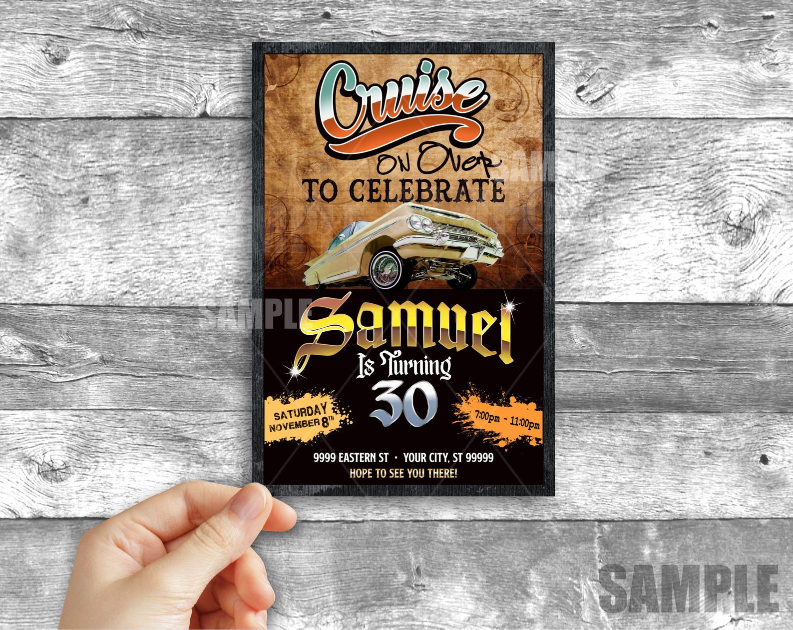 Lowrider Birthday Invitation Low Rider Cruise on Over Crusin Chicano ...