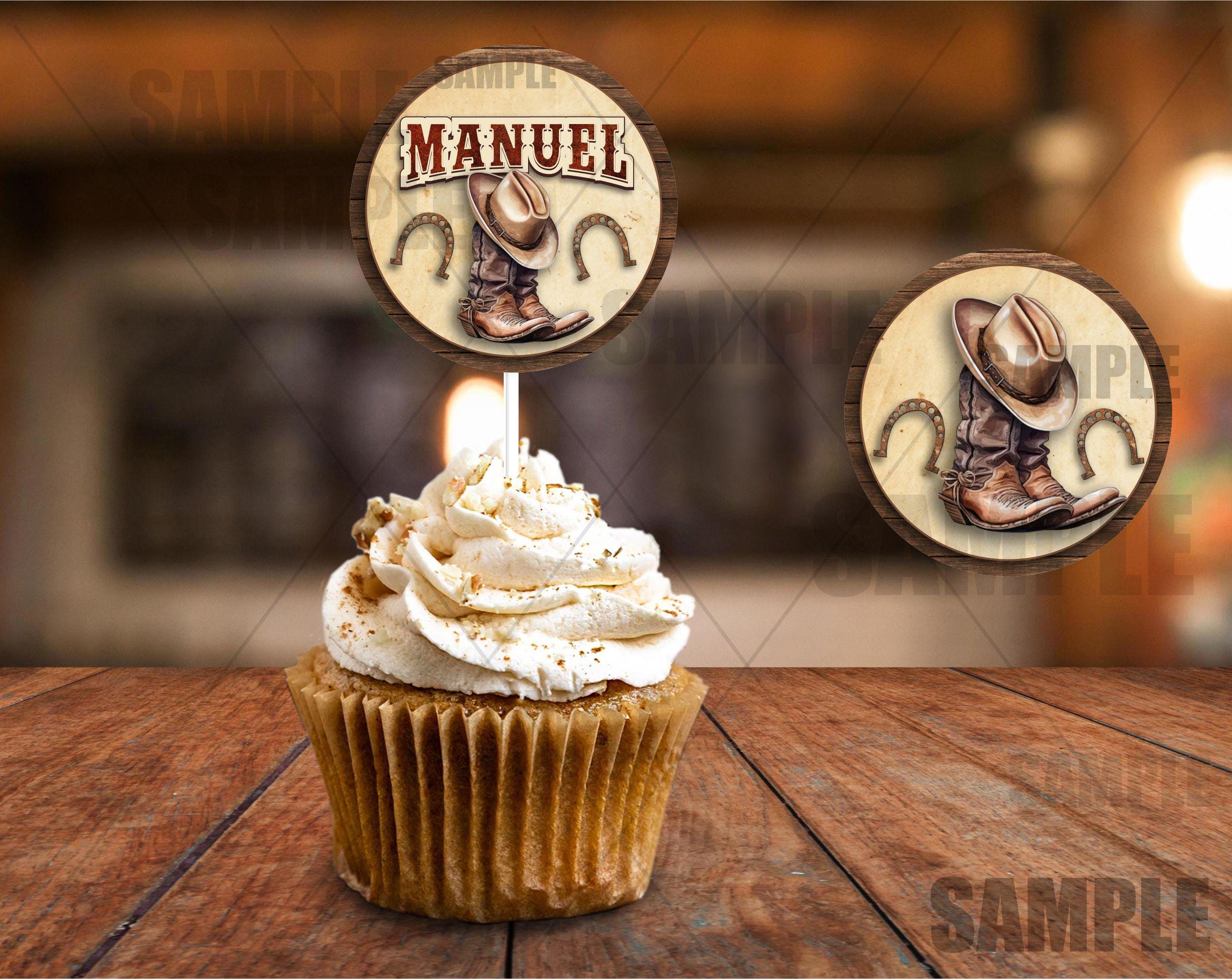 Vaquero Tags Cupcake Toppers Cup Cake Cowboy Birthday Spanish Botas ...