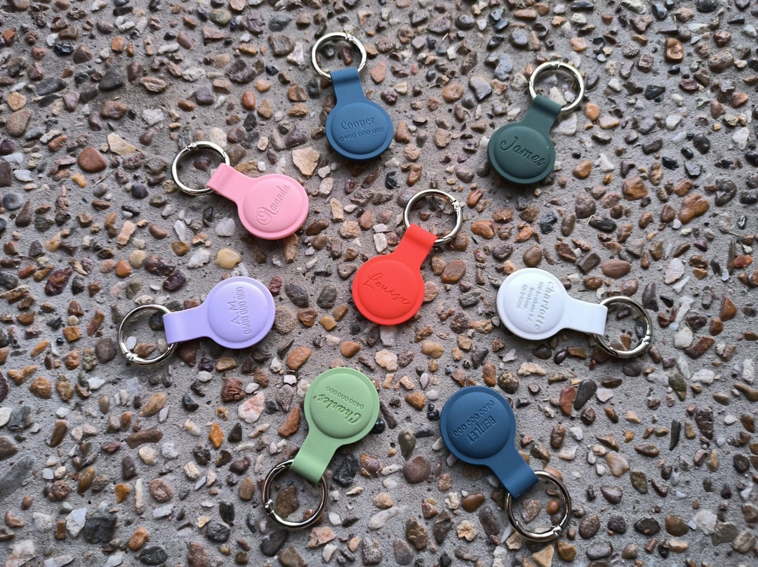 Personalized Silicone AirTag Keychain: Laser Engraved Pet ID Tag - Etsy