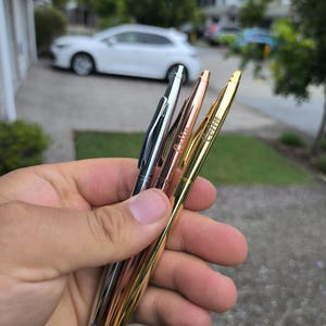 Luxury Engraved Metallic Pen: Slim Metal Signature Pen for Wedding - Etsy