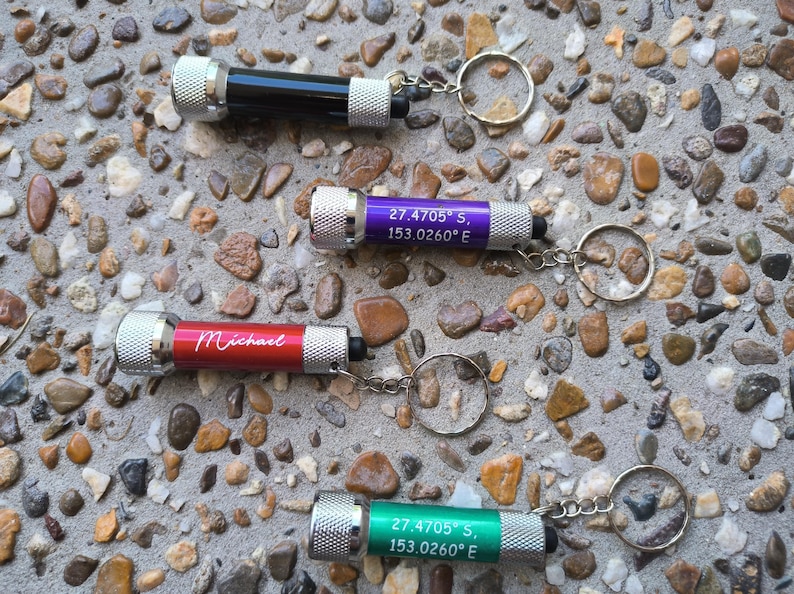 Personalized LED Flashlight Keychain: Engraved Aluminum Mini Torch ...