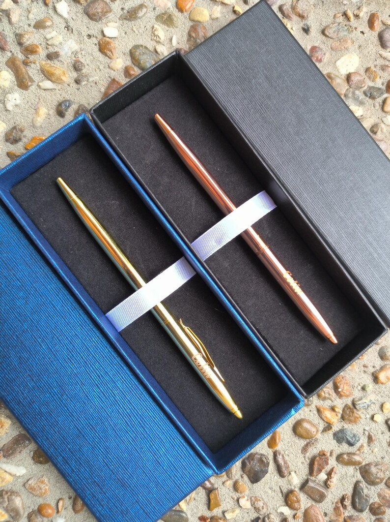 Luxury Engraved Metallic Pen: Slim Metal Signature Pen for Wedding - Etsy