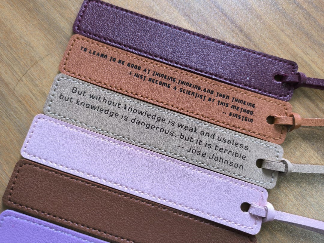 Laser Engraved Leather Bookmark, Personalise Bookmark, Teacher's Gift ...