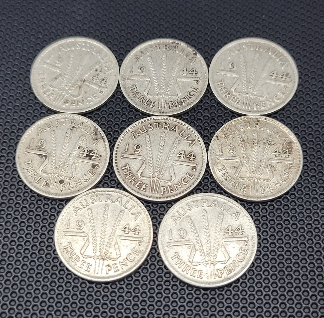 1944 3 Pence Coins George VI Perfect for a 80th. Australia. Silver .925 ...