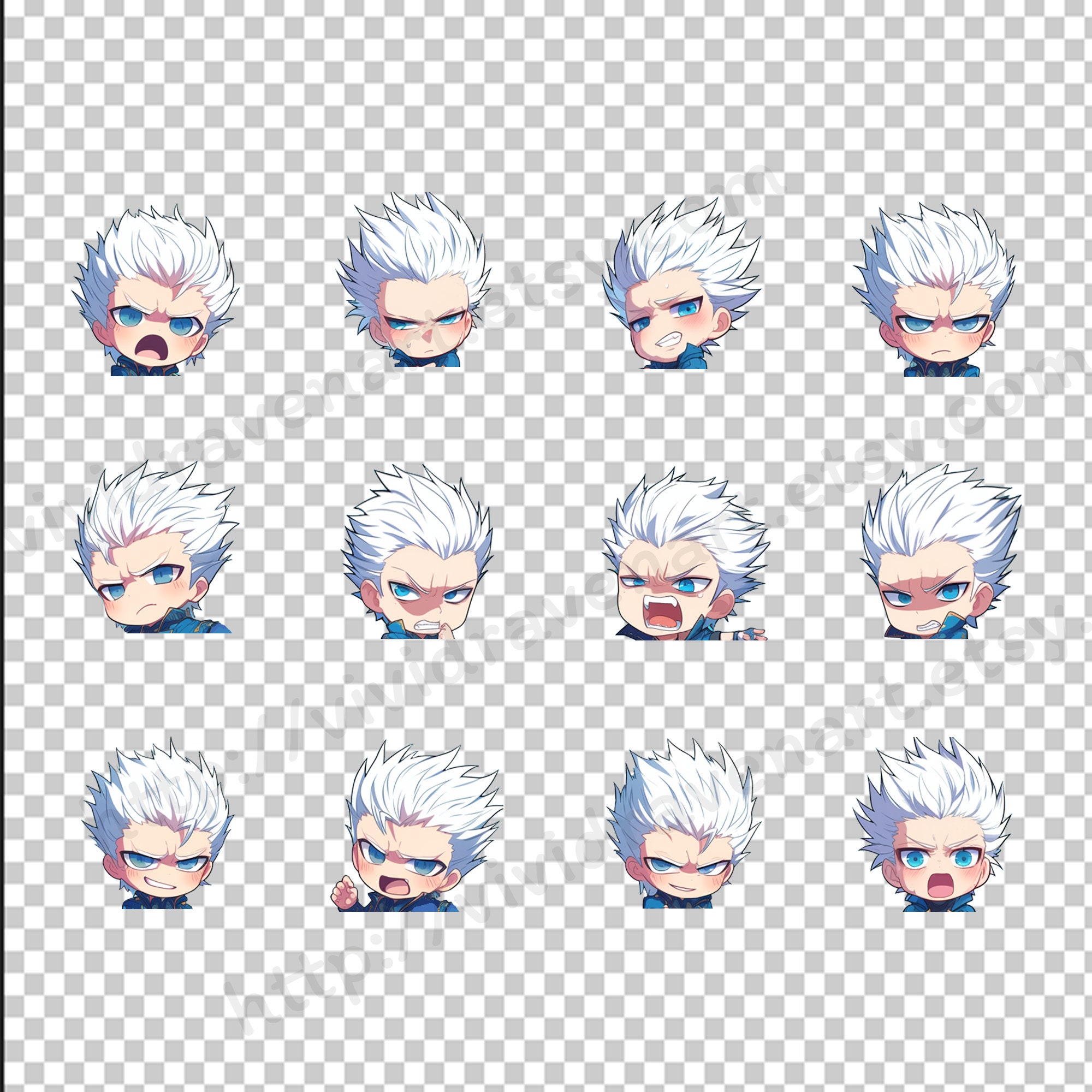 Vergil Devil May Cry Emotion PNG Set - Etsy