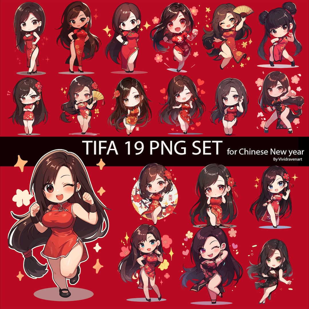 Tifa Lockhart PNG Set: Chinese New Year Clip Art (digital Download) - Etsy