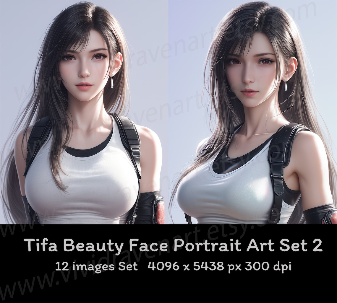 Tifa Lockhart Portrait Art Set 2 - Etsy