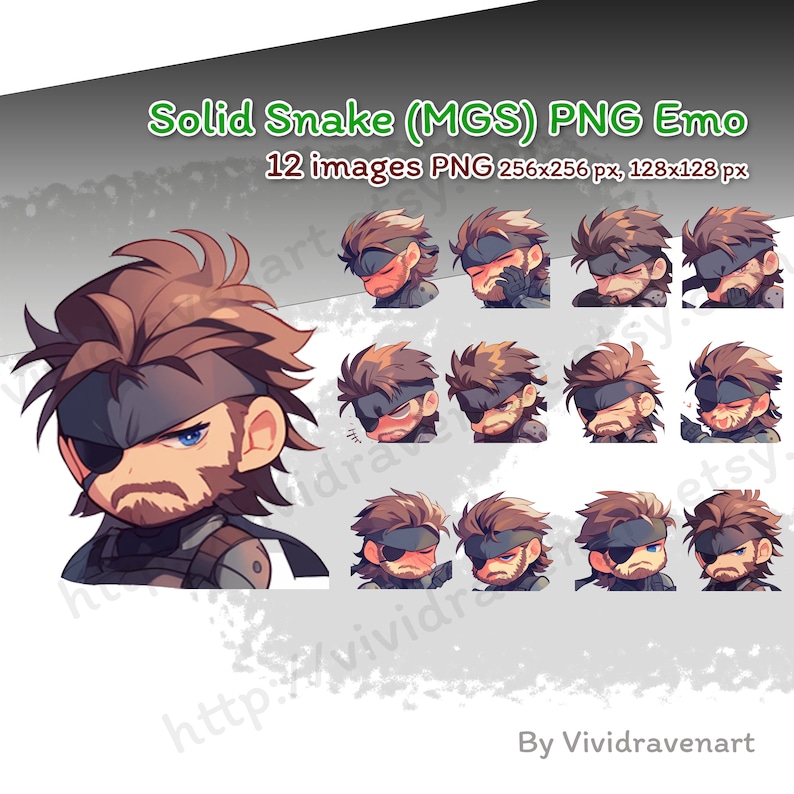 Snake (metal Gear Solid) Emotion PNG Set - Etsy