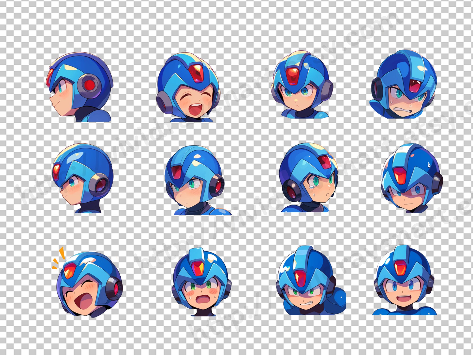 Megaman X Emotion PNG Set - Etsy