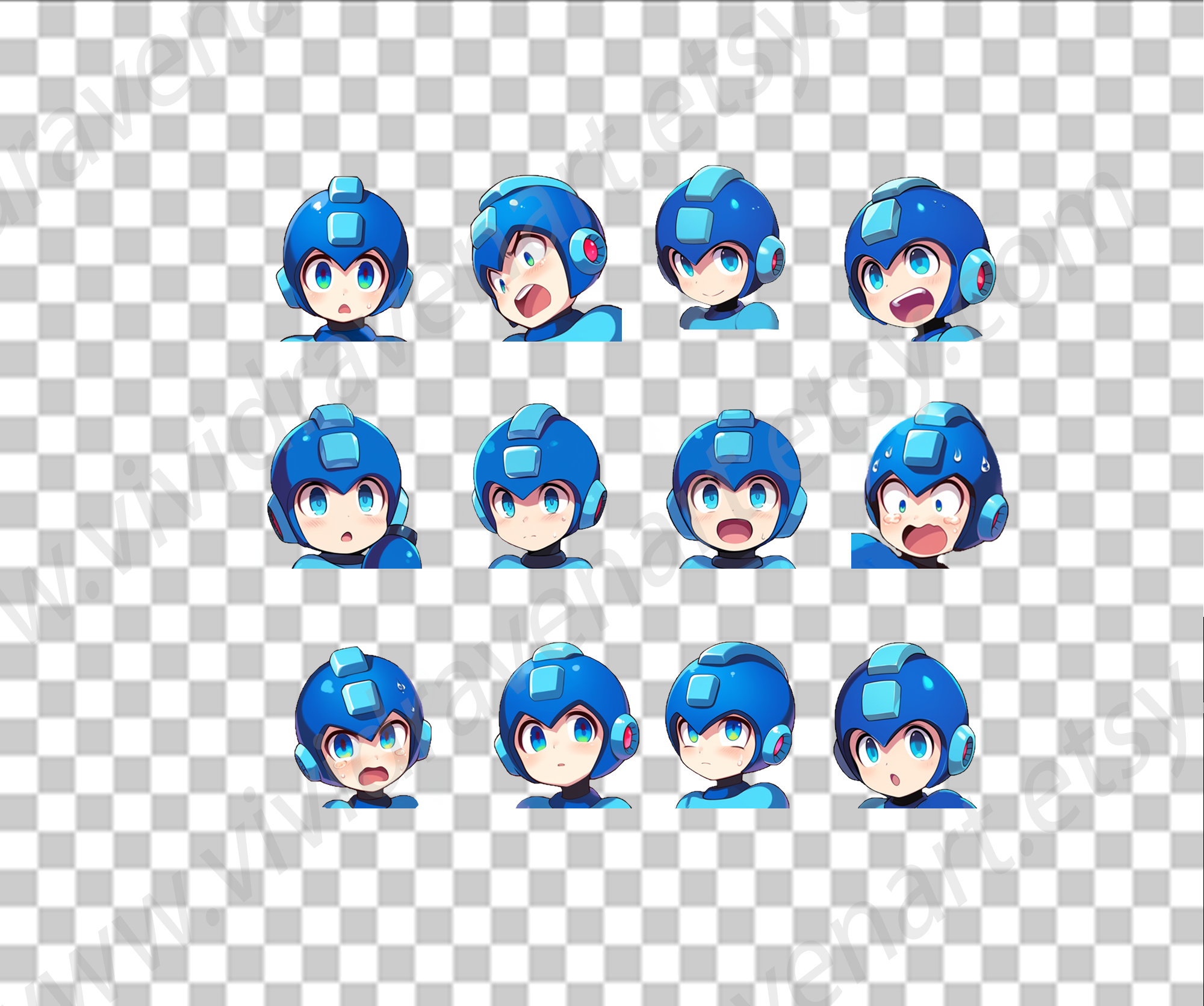 Megaman Emotion PNG Set - Etsy