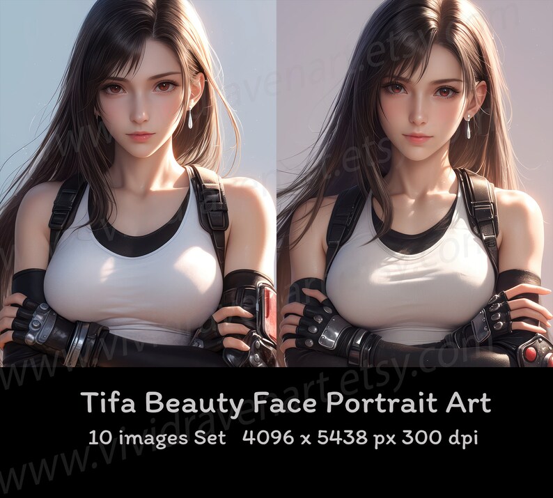 Tifa Lockhart Portrait Art Set 1 - Etsy