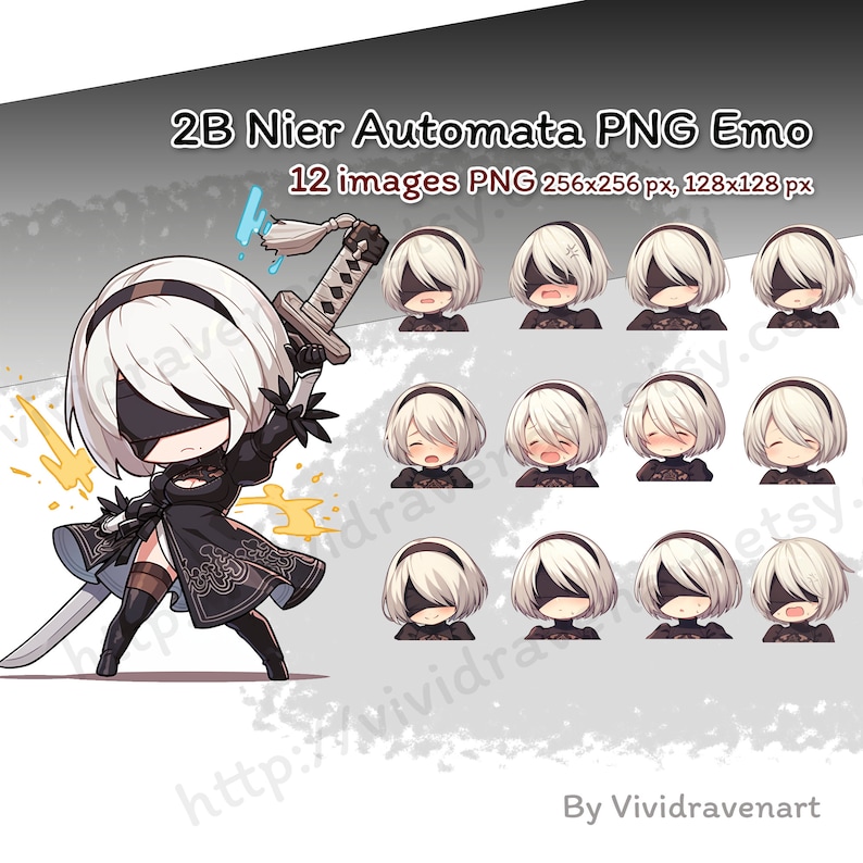 2B Nier Automata Emotion PNG Set - Etsy