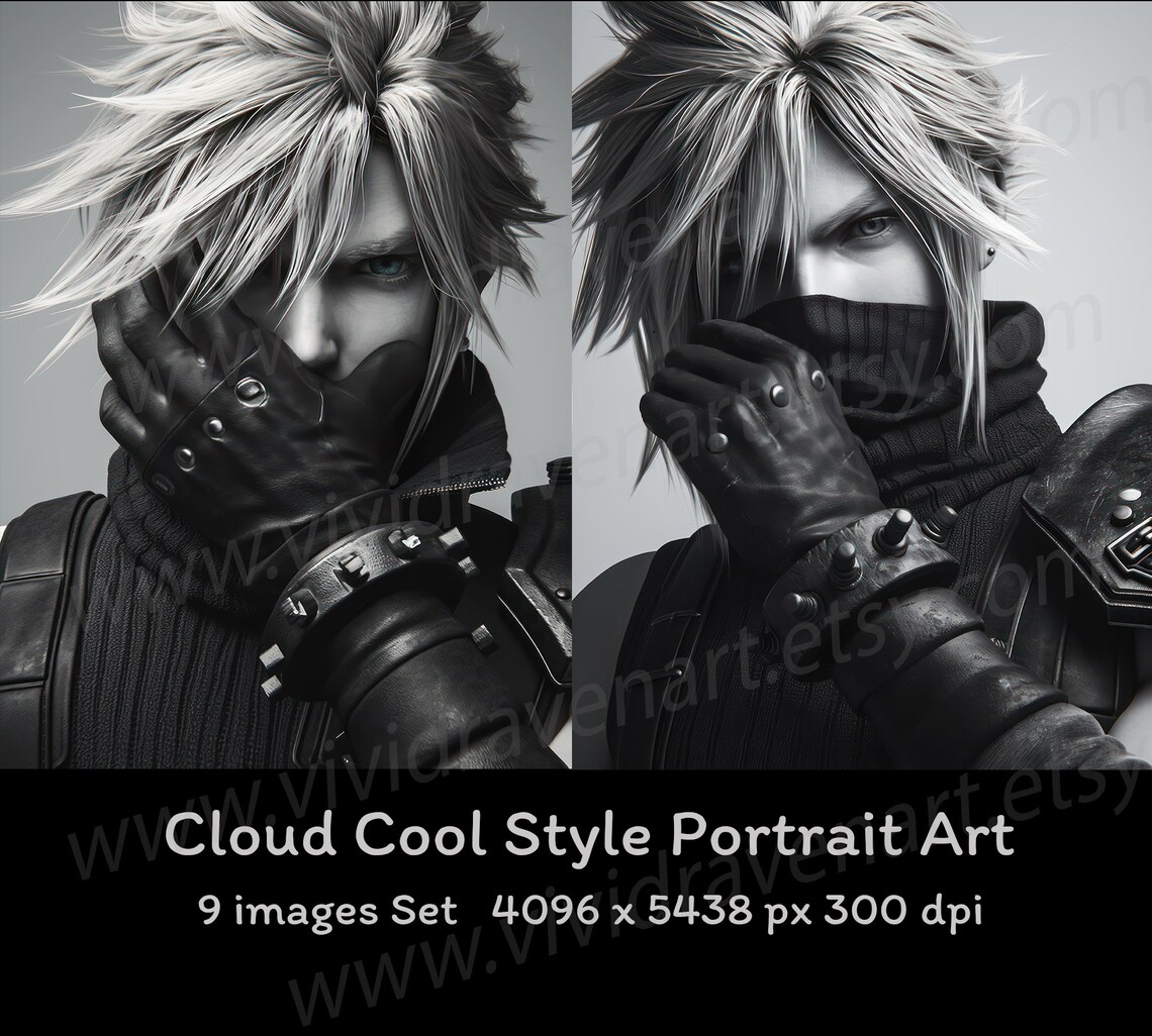 Cloud Strife Portrait Art: Final Fantasy Hero (digital Download) - Etsy