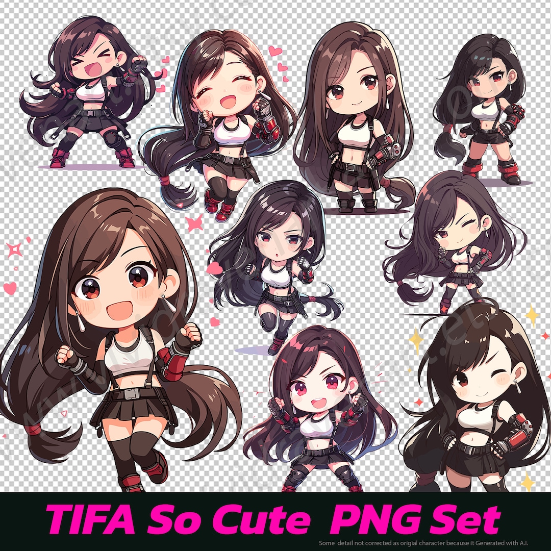 Super Cute Tifa Lockhart Chibi 9 PNG Set - Etsy