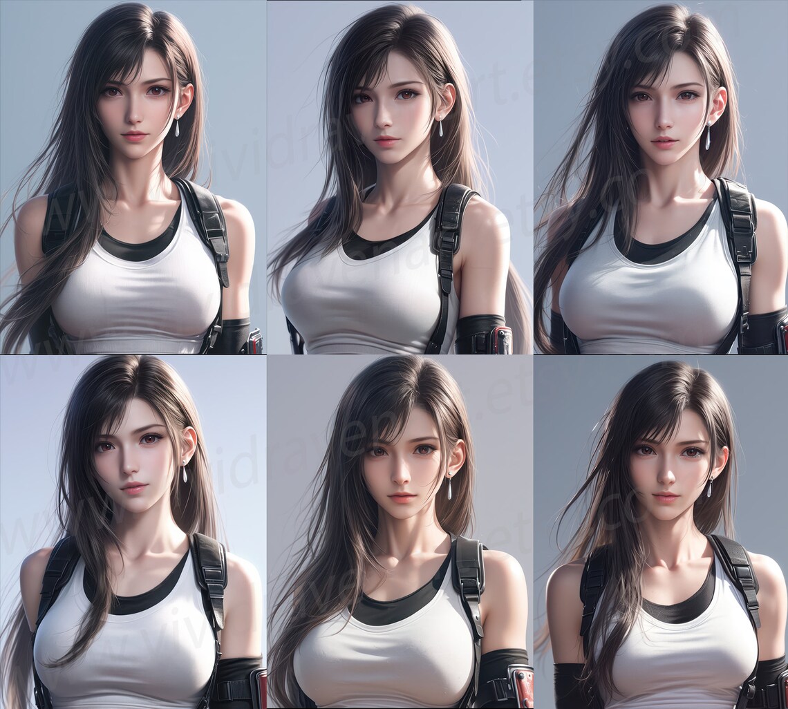Tifa Lockhart Portrait Art Set 2 - Etsy