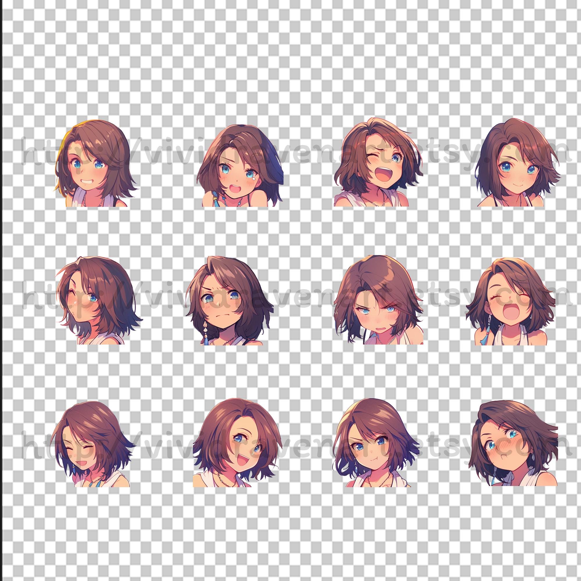 Yuna Final Fantasy X Emotion PNG Set - Etsy